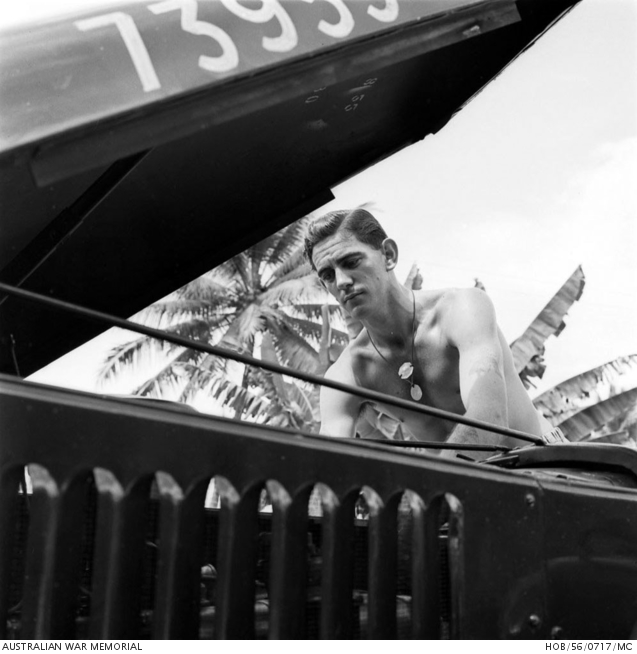 2/7376 Gunner Ray Seaborn, 20, of Katoomba, NSW, a driver with A Troop ...