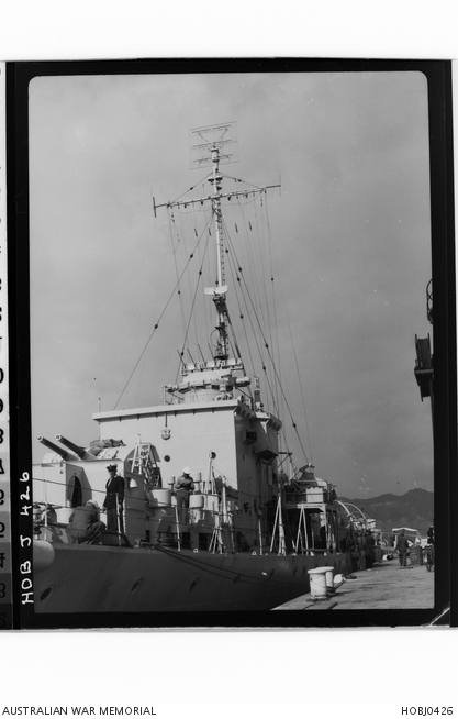 The RAN frigate HMAS Culgoa (F408), being prepared to leave port ...