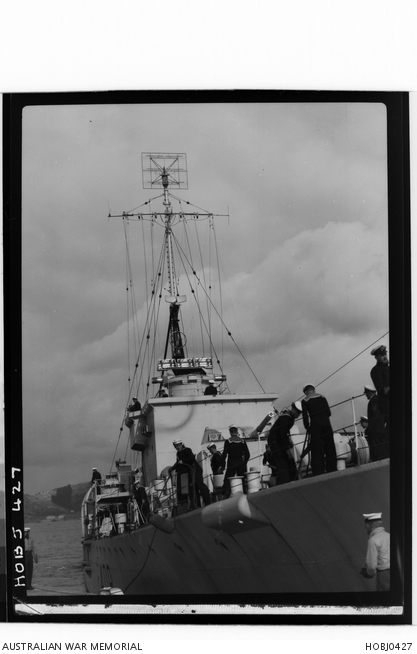The RAN frigate HMAS Culgoa (F408), being prepared to leave port ...