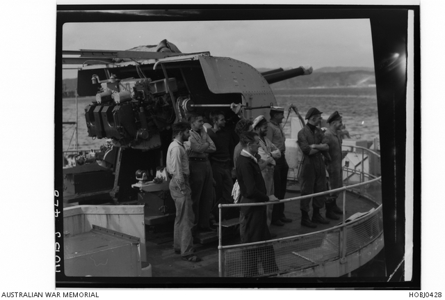 The RAN frigate HMAS Culgoa (F408), is ready to leave port, possibly ...