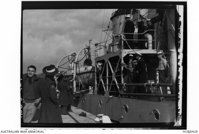 The RAN frigate HMAS Culgoa (F408), is ready to leave port, possibly ...