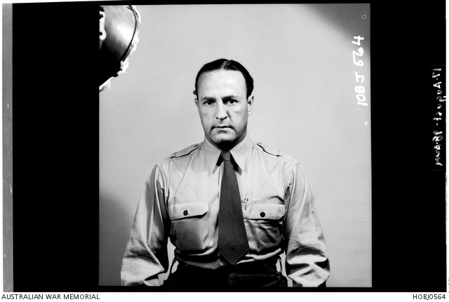 A studio portrait of an unidentified Australian army officer. Note the ...