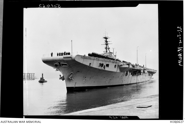 HMS Triumph, a Royal Navy Colossus Class Light Fleet aircraft carrier ...