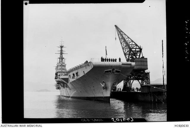 HMS Triumph, a Royal Navy Colossus Class Light Fleet aircraft carrier ...