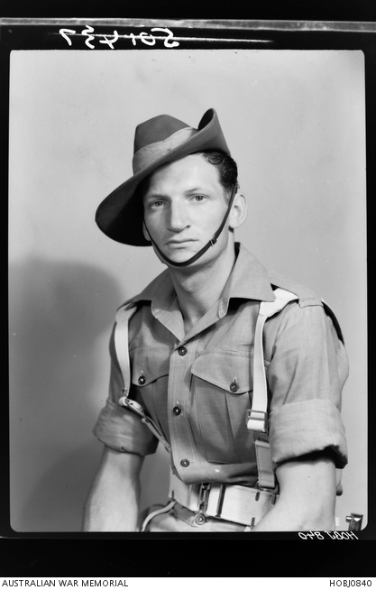 A formal portrait of an unidentified Australian Army Private ...