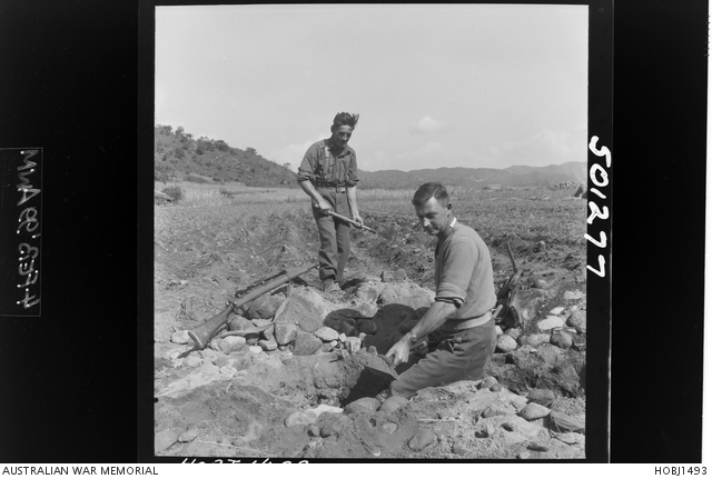 Two unidentified members of the 3rd Battalion, The Royal Australian ...