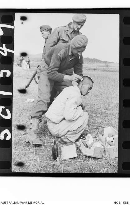 An unidentified soldier from the British Army's Wiltshire Regiment ...