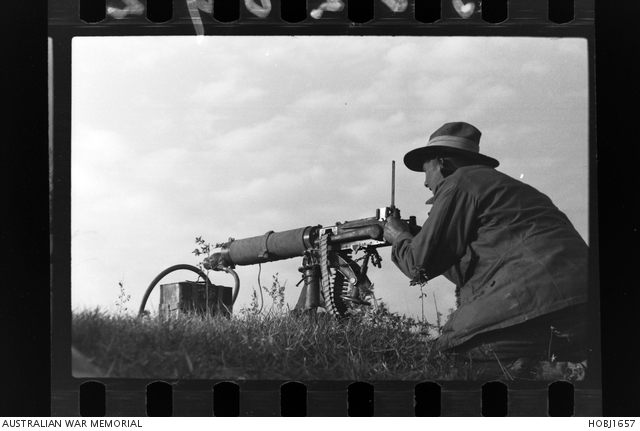 An unidentified machine gunner from the 3rd Battalion, The Royal ...