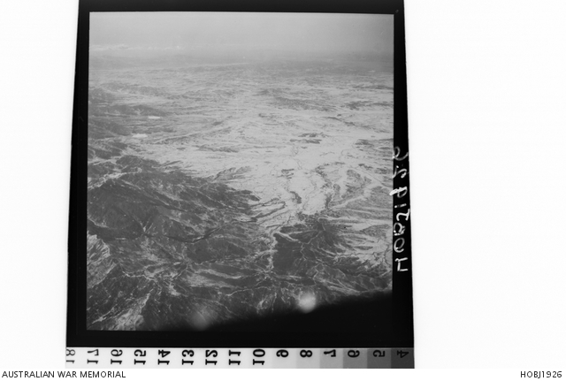 An aerial view of desolate Korean countryside. The type of inhospitable ...