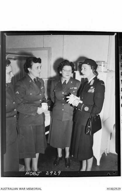 Lady Edwina Mountbatten (right) meets with medical staff in a hospital ...