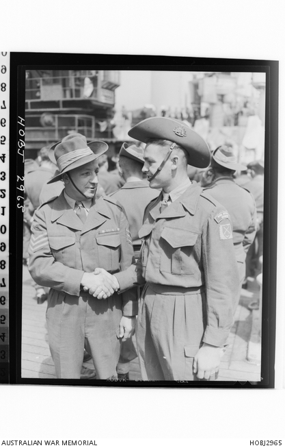 An unidentified Australian sergeant, wearing a British Commonwealth ...