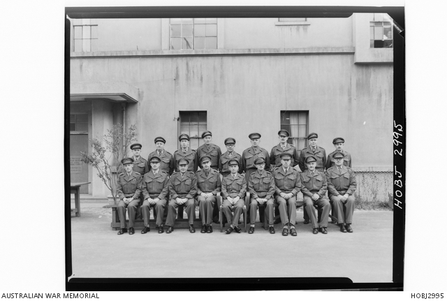 Group portrait of officers of the British Commonwealth Occupation Force ...
