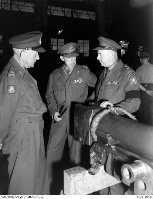 Lieutenant General (Lt Gen) Sydney F Rowell (centre), the Chief of the ...