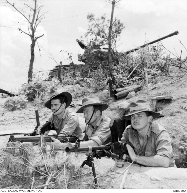 Korea. 16 July 1952. Ready to give supporting fire to an Australian ...