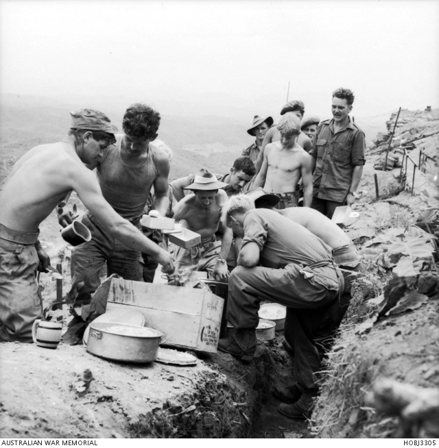 Korea. 22 July 1952. On the reverse slope of their company position ...