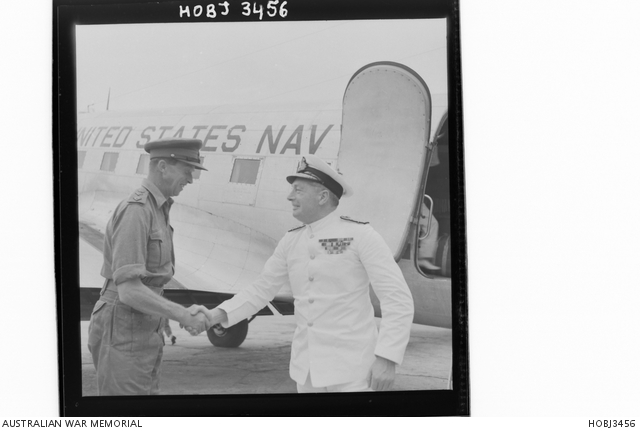 Vice Admiral Sir John A Collins (right), First Member of the Australian ...