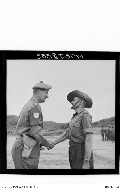 Major David S. Thomson of Sale, Vic (right), and of the 1st Battalion ...