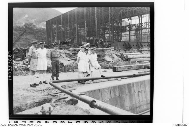 Admiral Sir Rhoderick McGrigor (centre), First Sea Lord, Chief of Naval ...