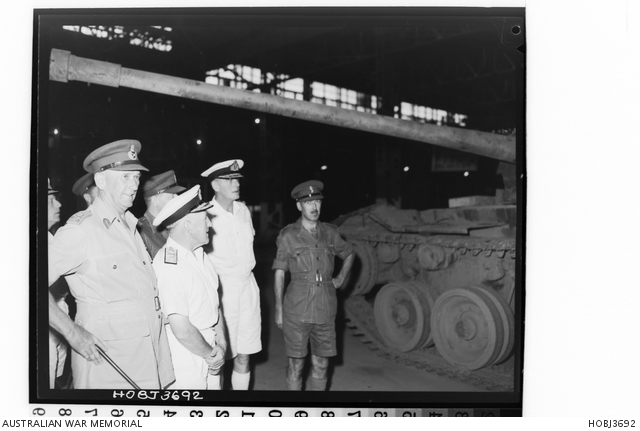 Admiral Sir Rhoderick McGrigor (second from left), First Sea Lord ...