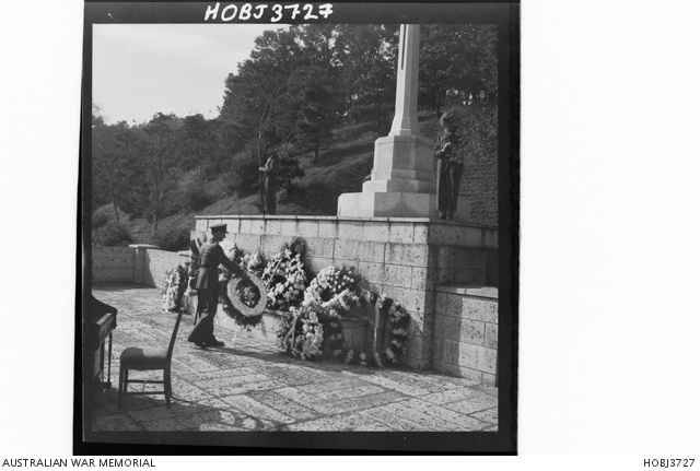 Yokohama, Japan. 11 November 1952. An unidentified army officer places ...