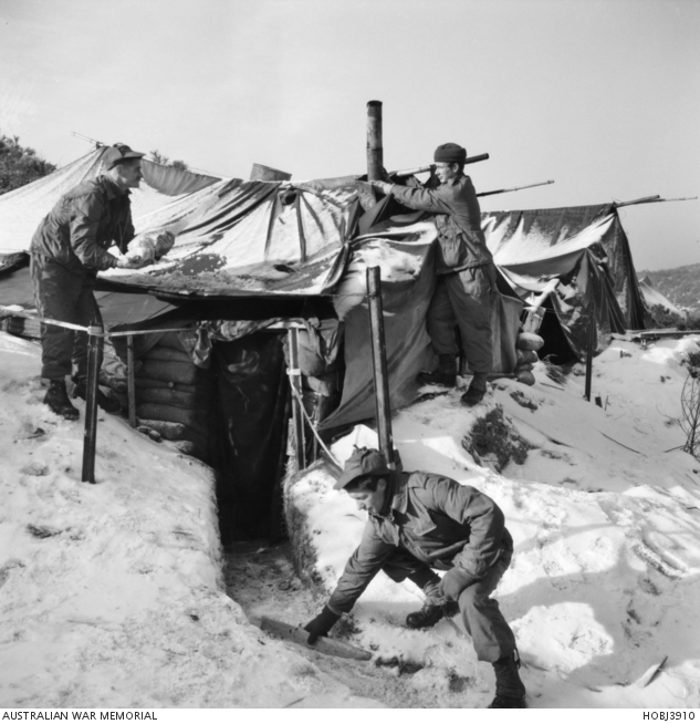 Korea. c. January 1953. Members of the Signal Platoon, the 1st ...