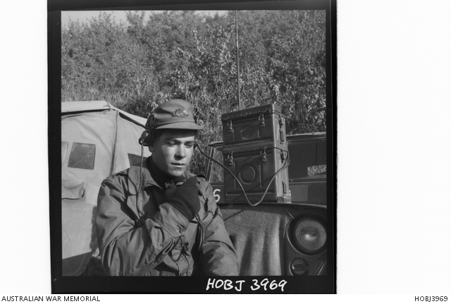 Korea. January 1953. Private Johnny Dayman, a signal man with the ...
