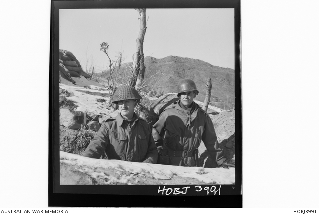 Lieutenant Colonel (Lt Col) R L Hughes of Puckapunyal, Vic (left ...