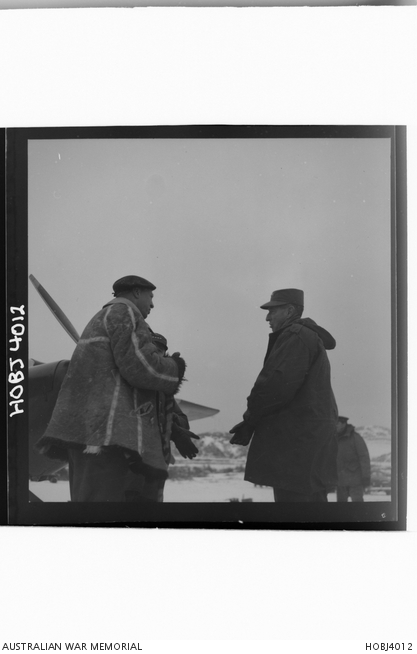 Three US generals meet at an airfield in Korea. Major General (Maj Gen ...