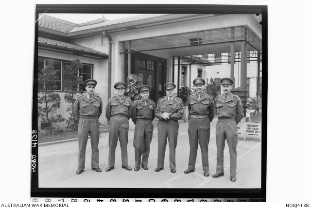 Informal group portrait of Lieutenant Colonel L D King, Commander of ...