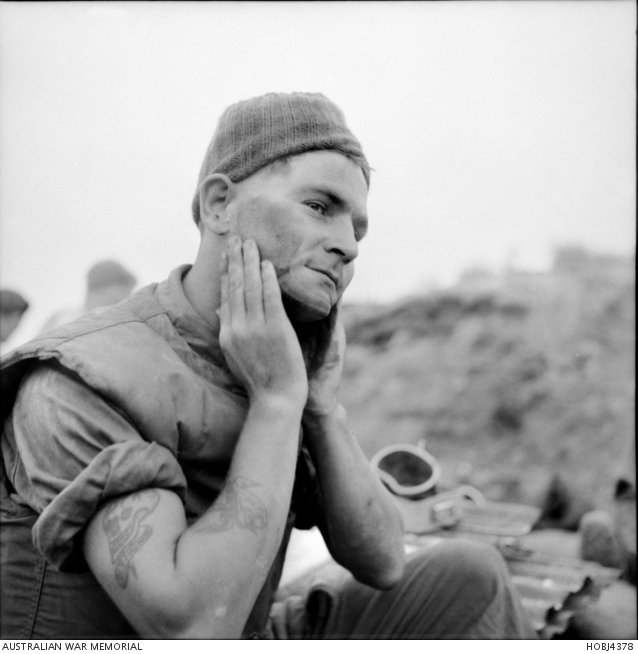 Informal portrait of Private Jim Russell of Ashfield, NSW, and 3rd ...