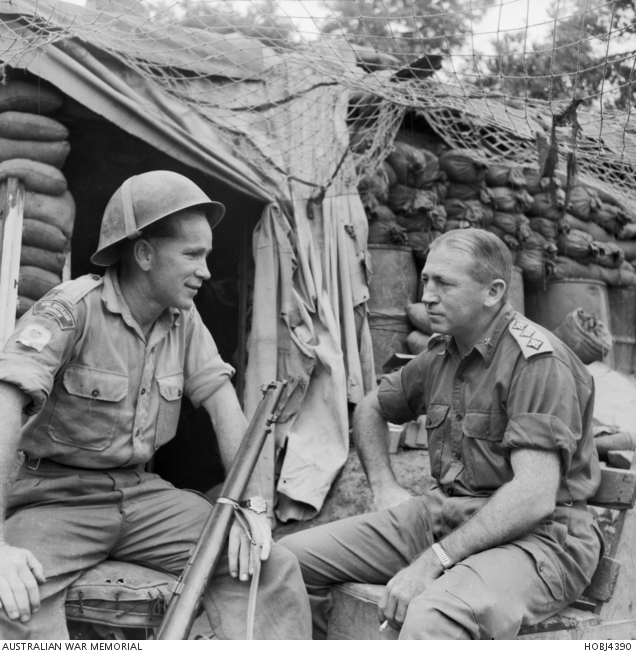 Corporal H. A. (Curley) Haines of Ascot Vale, Vic (left), and the 3rd ...