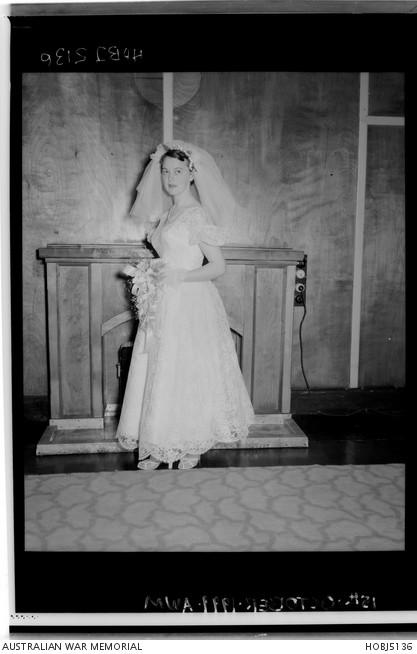 Kure, Japan. 20 June 1954. A formal portrait of Miss J. A. Odewahn who ...