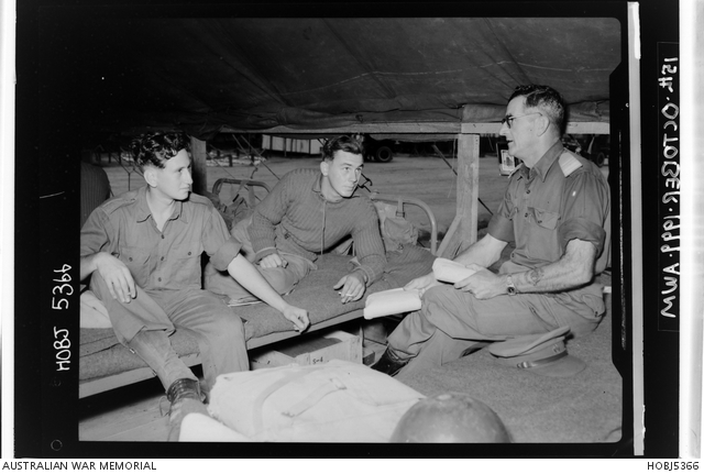 Korea. 1954. Private (Pte) Eric Thomas of Oakleigh, Vic (centre), and ...