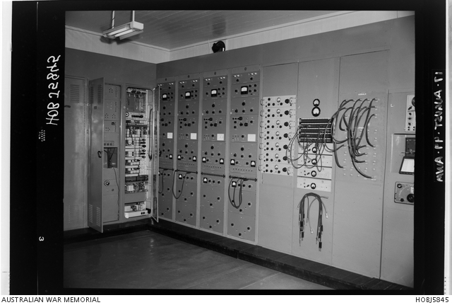 The interior of the Signal Office at Kure in Japan. | Australian War ...