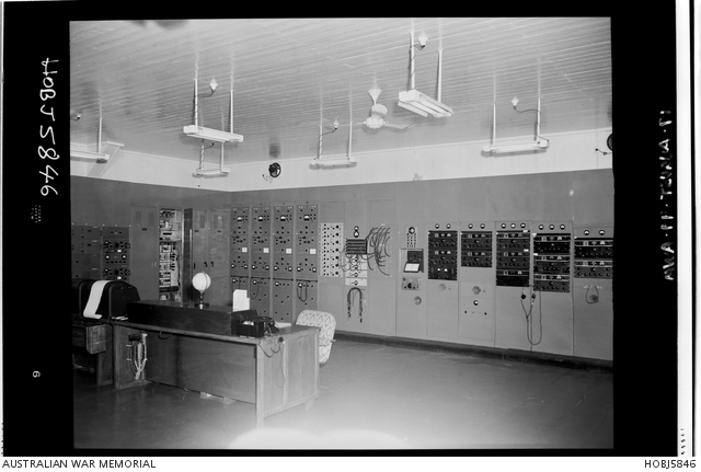 The interior of the Signal Office at Kure in Japan. | Australian War ...