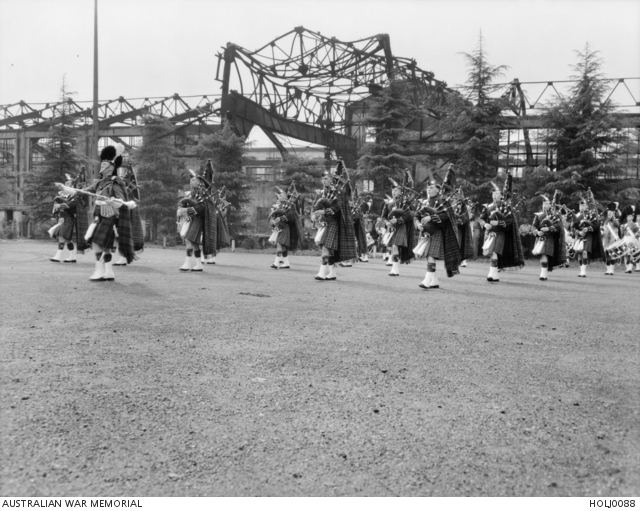 The Queen's Own Cameron Highlanders Beat the Retreat at Ebisu Camp ...