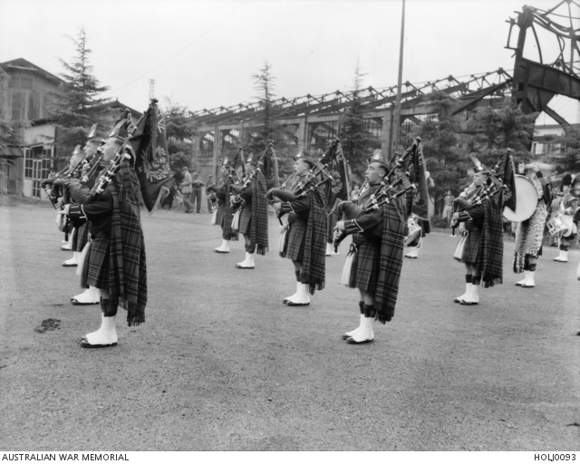 The Queen's Own Cameron Highlanders Beat the Retreat at Ebisu Camp ...