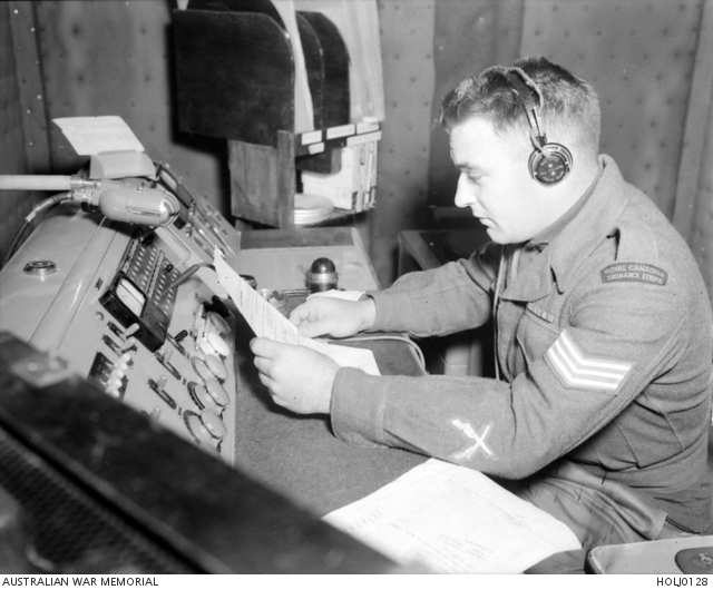 Canadian announcer on 'Radio Commonwealth', the Army run radio station ...