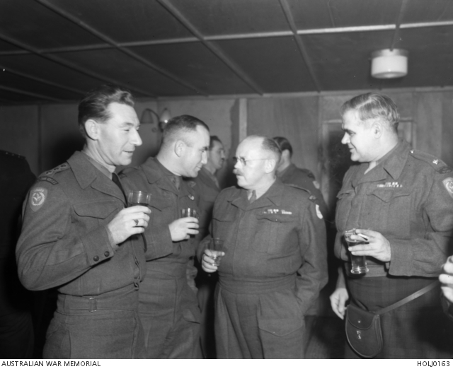 A group of senior officers, including Lieutenant Colonel W R I Slack ...