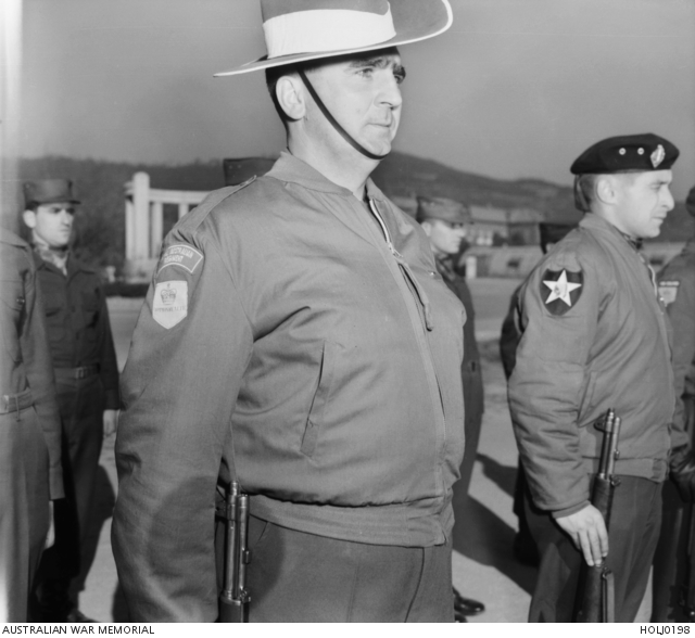 Australian member of the Eighth Army Honour Guard, the corps d'elite of ...