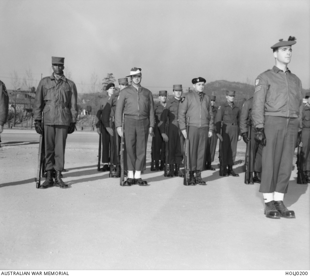 Australian member of the Eighth Army Honour Guard, the corps d'elite of ...