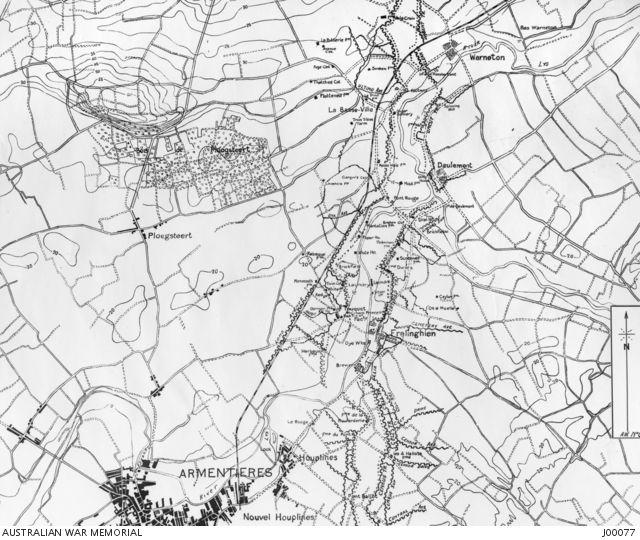 Trench Map of Armentieres to Warneton. Portion of sheets 28 and 36 ...