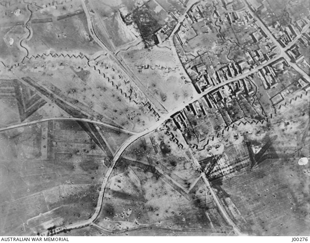 Aerial view of Bullecourt, April 1917. | Australian War Memorial