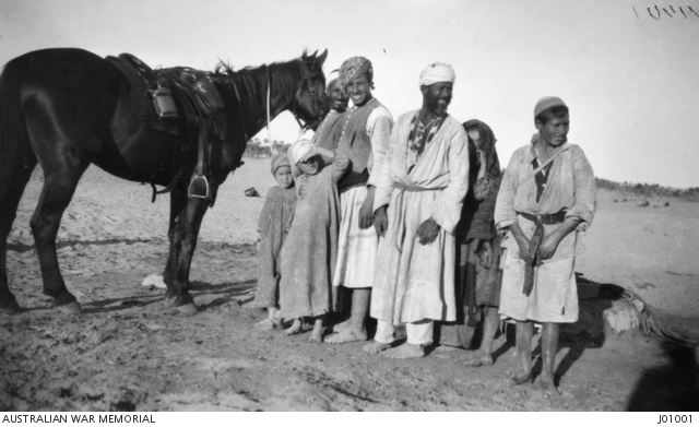 Happy Arabs on the arrival of the British troops at El Arish; the Arabs ...