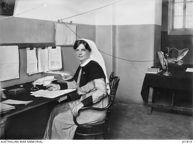 Portrait of Matron Grace Wilson RRC in her office. Matron Wilson was ...