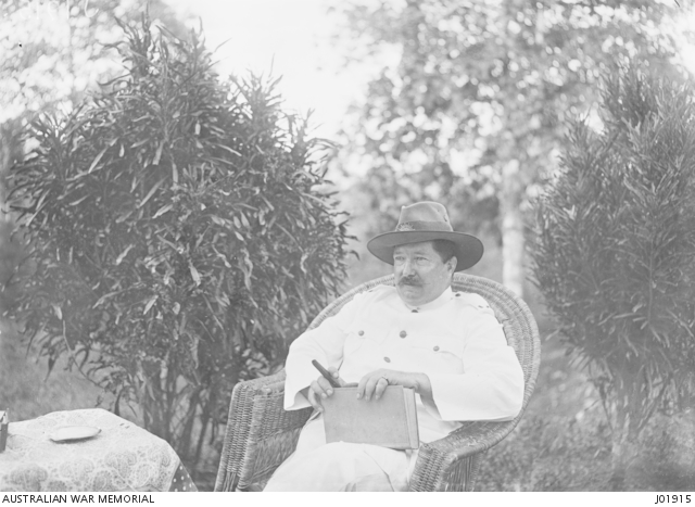 Outdoor portrait of an unidentified soldier of the Australian Naval and ...