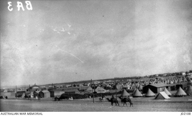 The 1st Division Australian Army Service Corps lines seen from the back ...