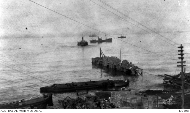 GALLIPOLI. 1915-10. DURING ROUGH SEAS CAUSED BY THE STORM OF 8 OCTOBER ...