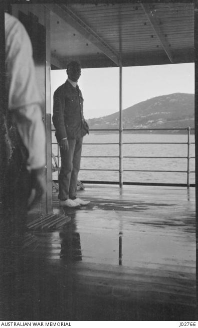 LT.-COL. WHITE PHOTOGRAPHED ON BOARD THE "STAR OF VICTORIA" AT ALBANY ...