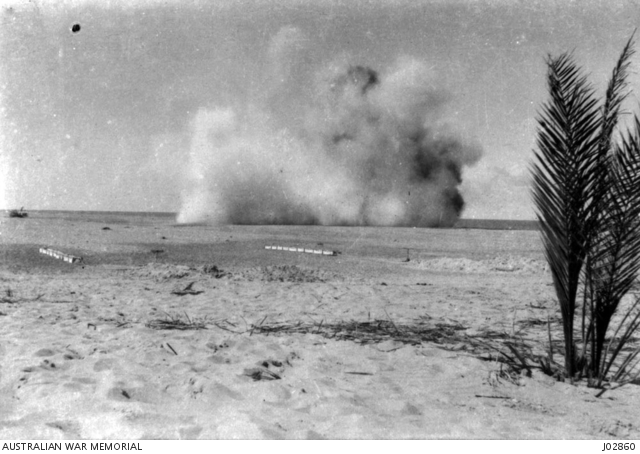 SMOKE DIFFUSING AFTER THE EXPLOSION, BY BRITISH ENGINEERS, OF THE ...
